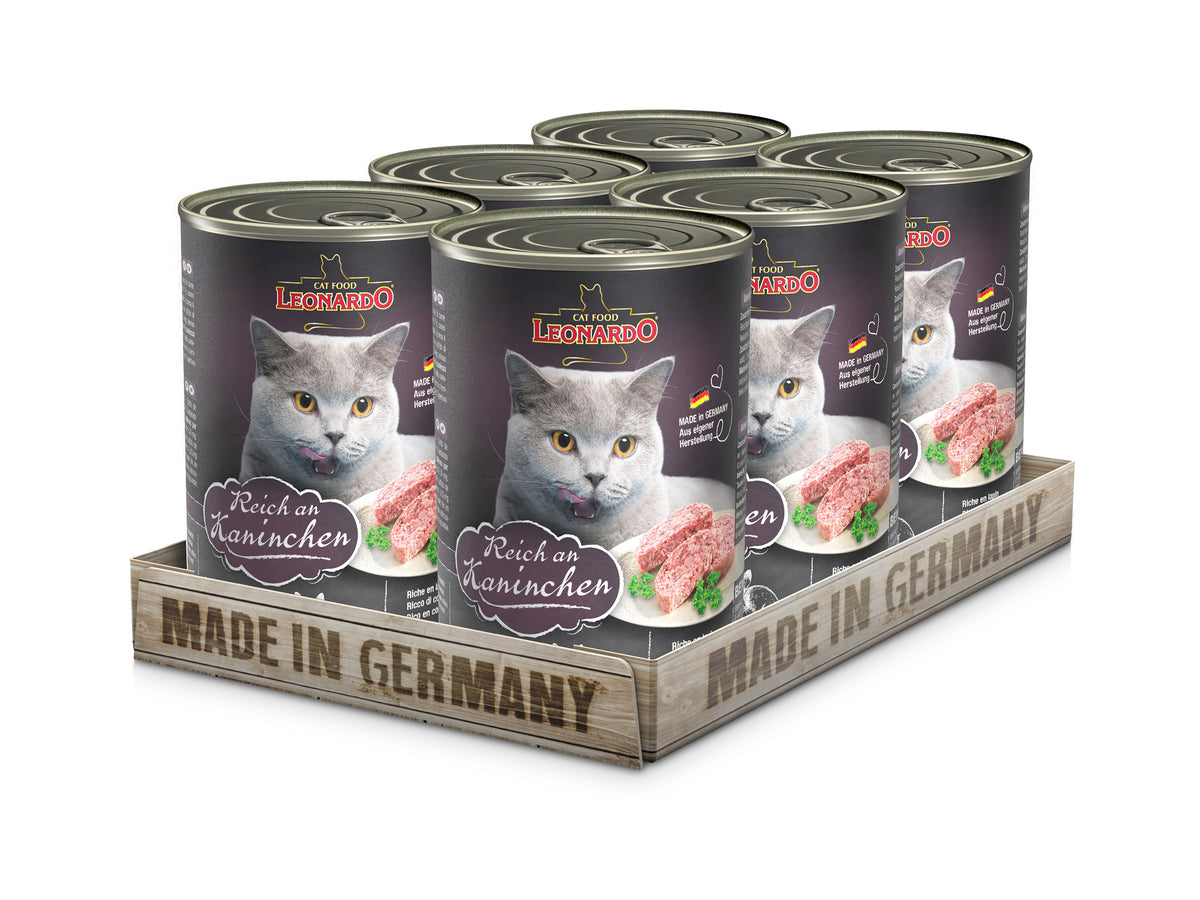 LEONARDO Rabbit Wet Food for Cats, Premium Pack of 6 – Hunter Pet Shop