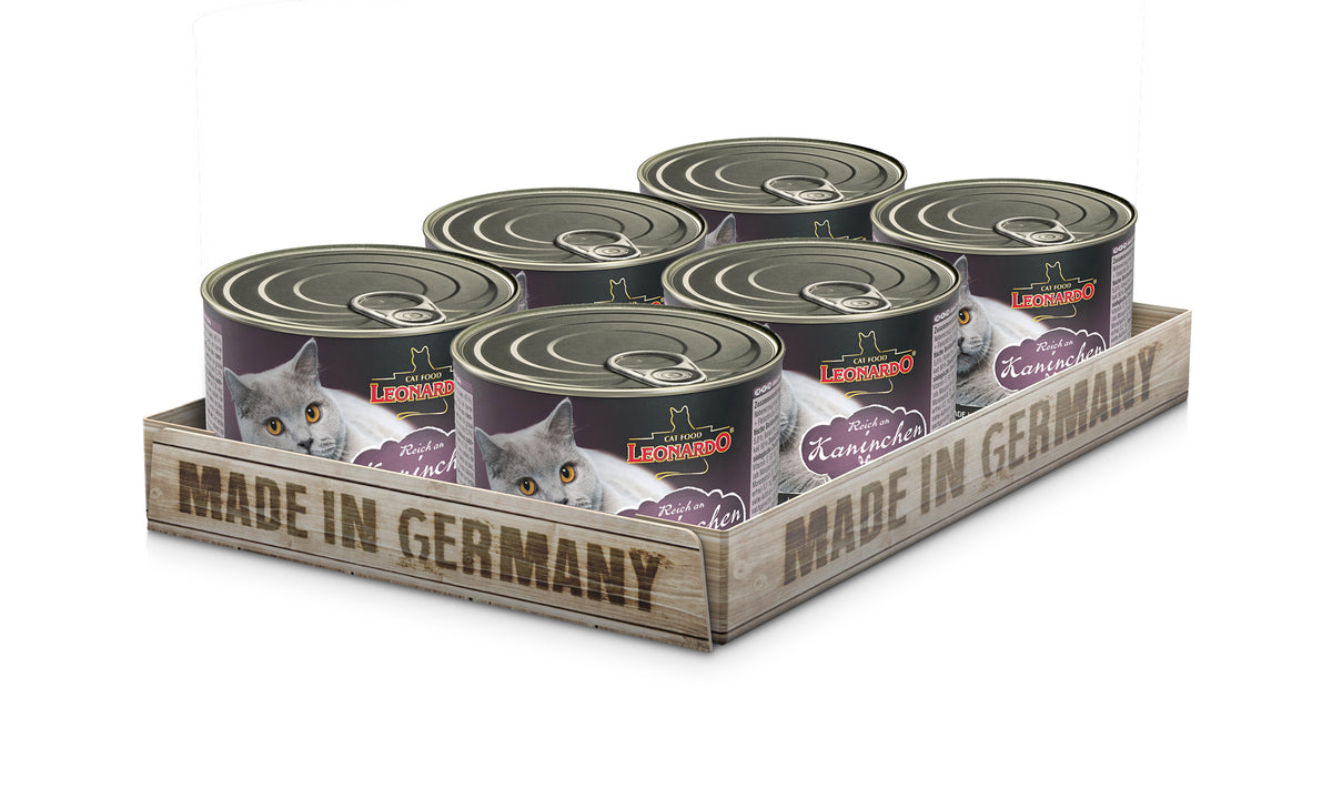 LEONARDO Rabbit Wet Food for Cats, Premium Pack of 6 – Hunter Pet Shop